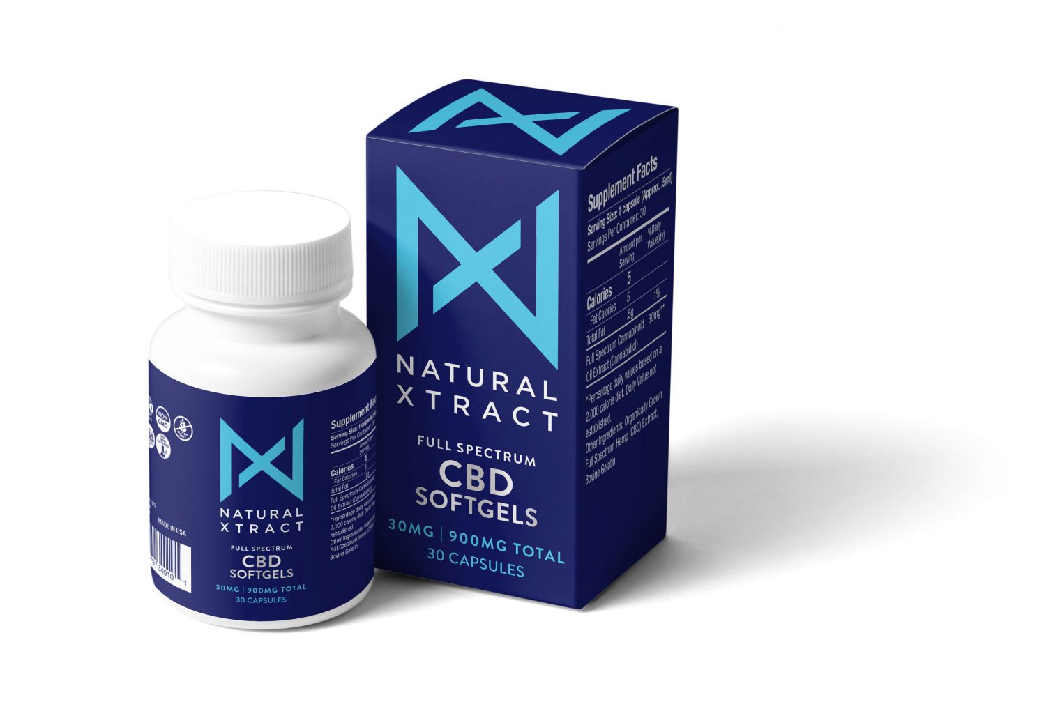 900mg – NaturalXtract Full Spectrum Capsules – CannaSense