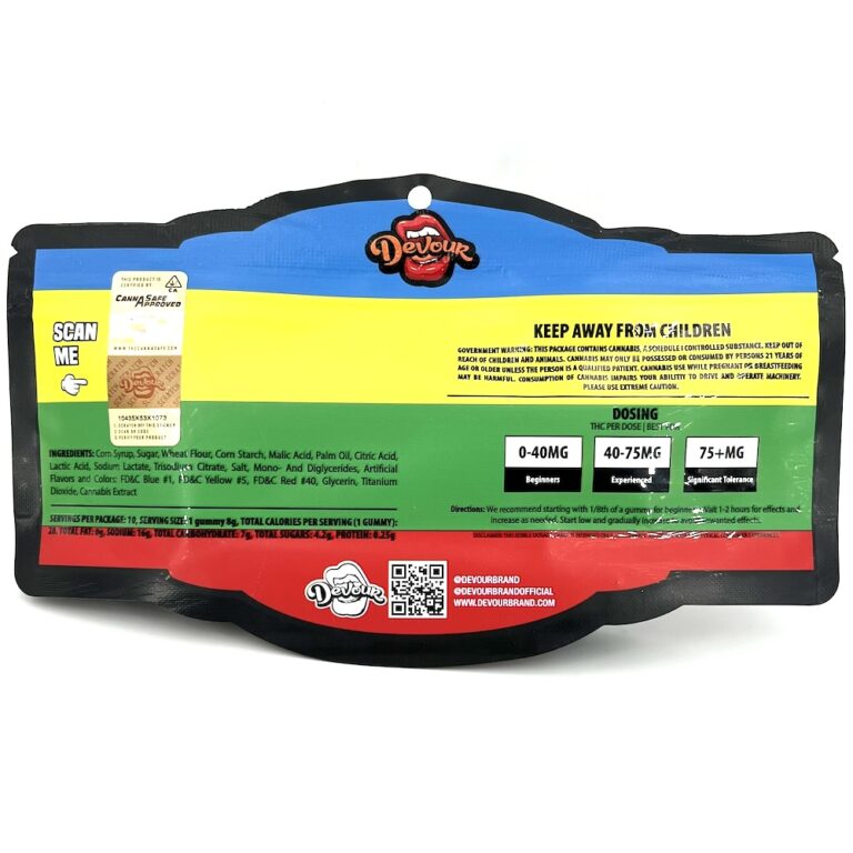 3000mg – Devour Rainbow Sour Belts – CannaSense